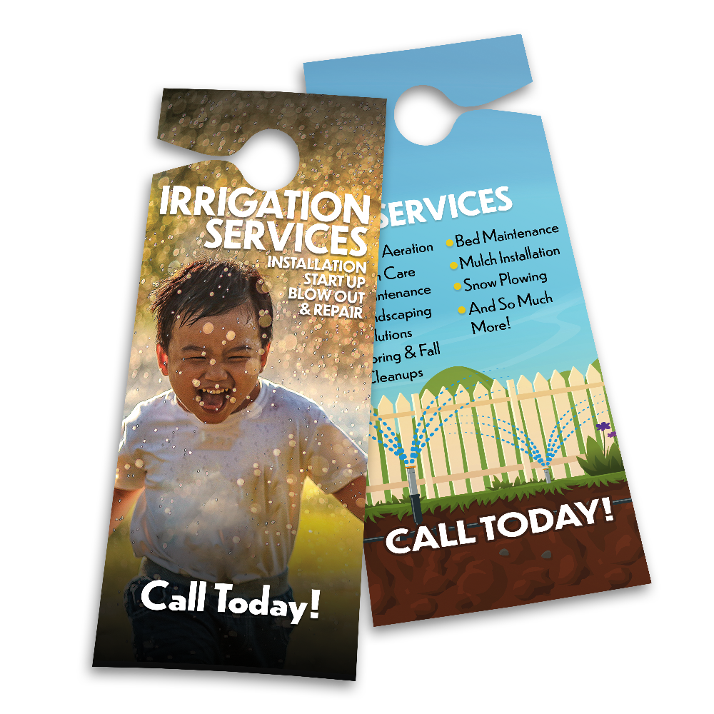Irrigation Services - Door Hanger Template Design – Lawn Care Media