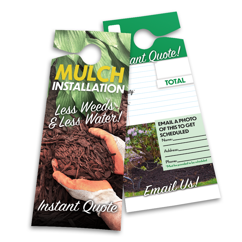 Mulch Installation Instant Quote - Door Hanger Template Design – Lawn ...