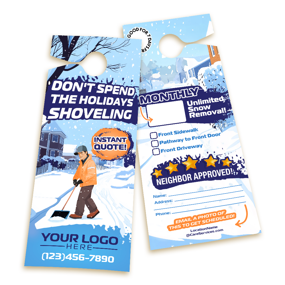 Snow Removal Instant Quote - Door Hanger Template Design – Lawn Care Media