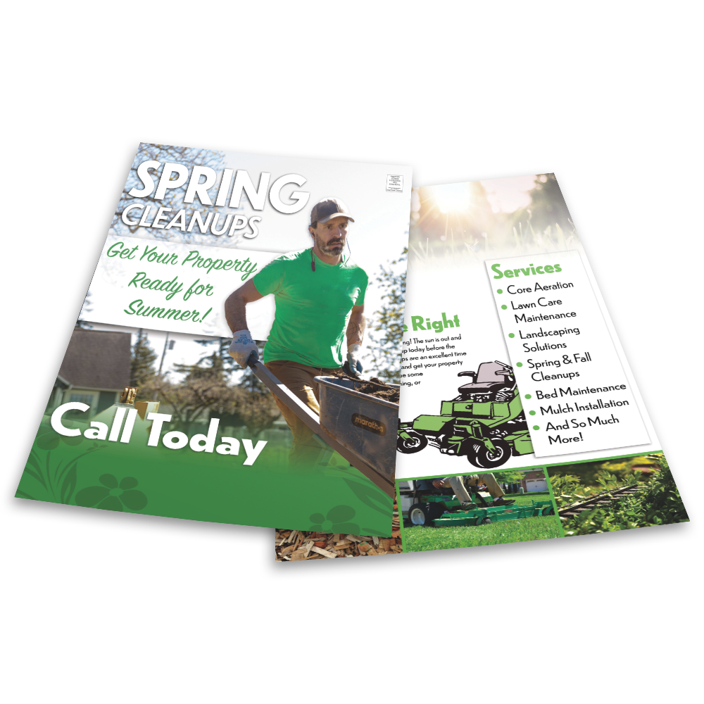 Spring Property Clean Up - Flyer Template Design – Lawn Care Media