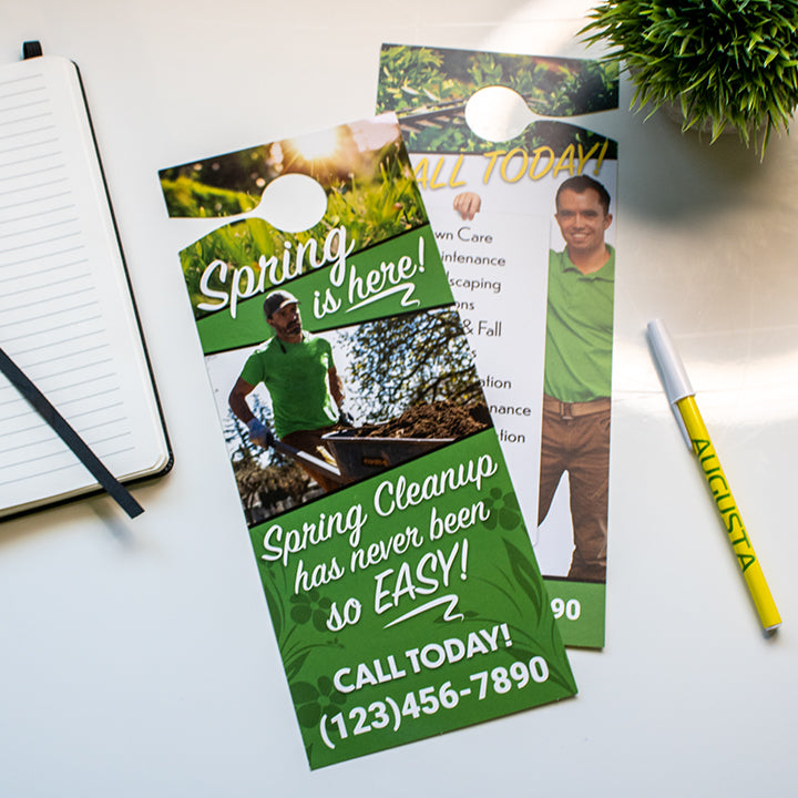 Spring Property Clean Up - Door Hanger Template Design – Lawn Care Media