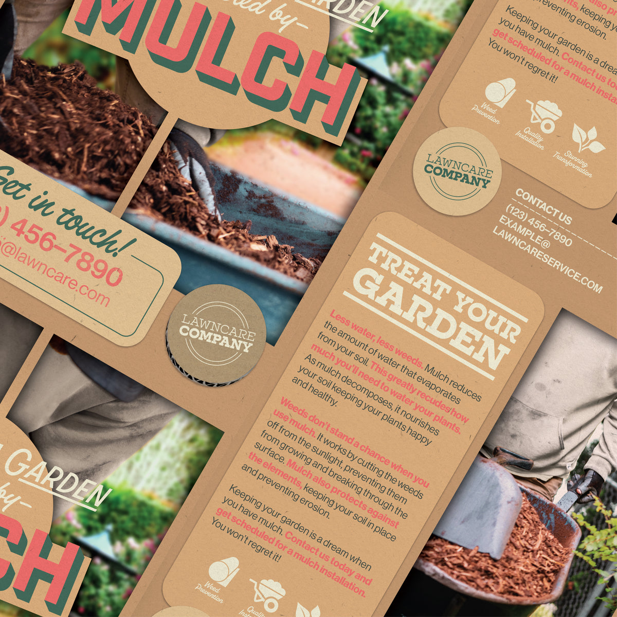 Mulch Installation - Retro Flyer Template Design – Lawn Care Media