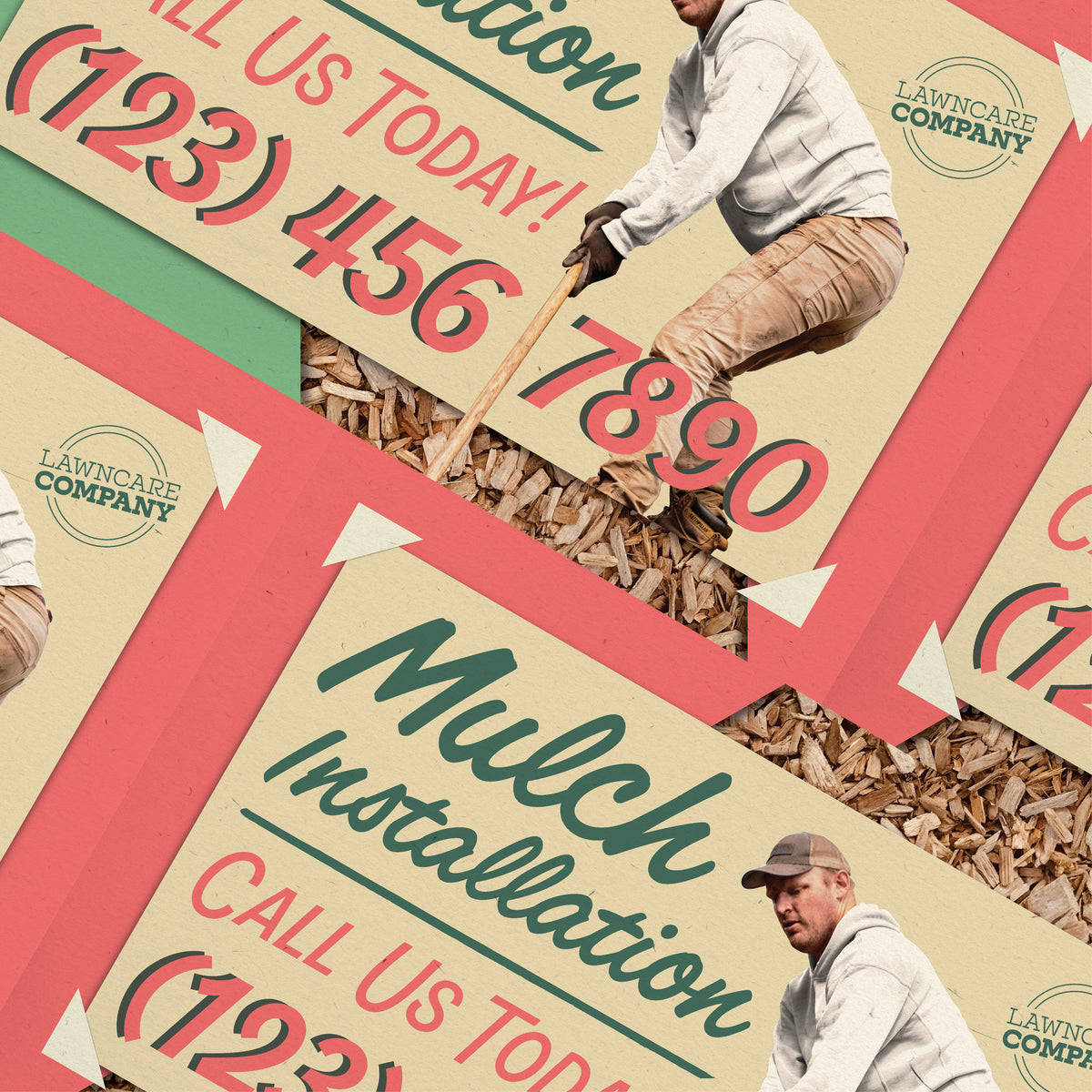Mulch Installation - Retro Yard Sign Template Design – Lawn Care Media