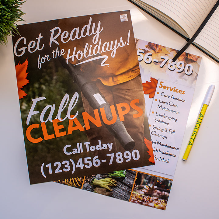 Fall Property Clean Up - Flyer Template Design – Lawn Care Media