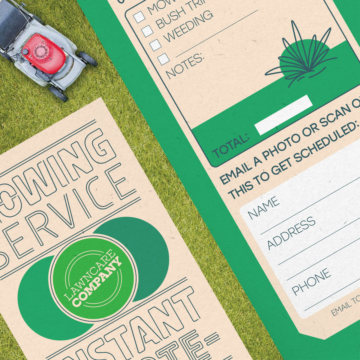 Mowing - Retro Instant Quote Template Design – Lawn Care Media