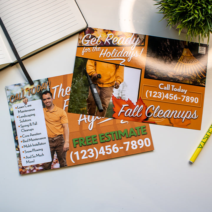 Fall Property Clean Up - Postcard Template Design – Lawn Care Media